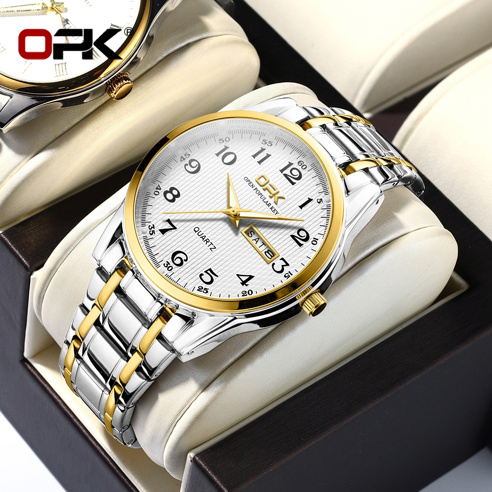 OPK Watch For Men Original Quartz Stainless Steel Strap Luminous Water ...