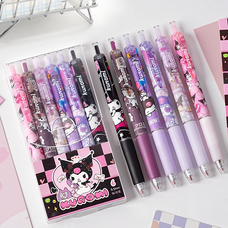 Kuromi Cute Cartoon Gel pen 0.5 Ballpen set Ins Style Press sign pen ...