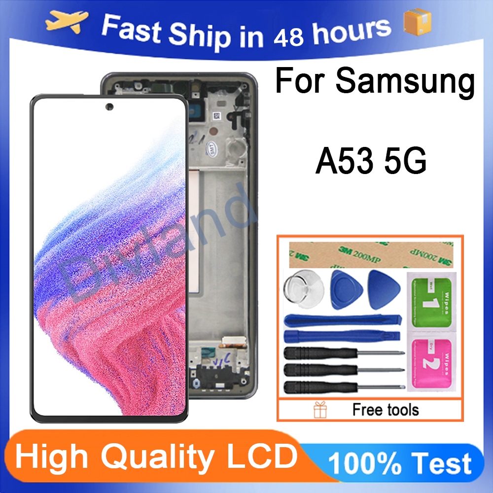 Original OLED TFT Samsung Galaxy A53 5G LCD Display Touch Screen Digitizer With Frame ...