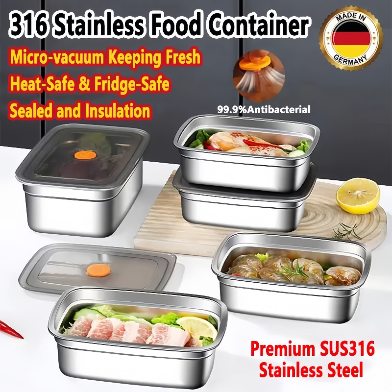 316 Stainless Food Container Stainless Steel Fresh Keeping Box ...