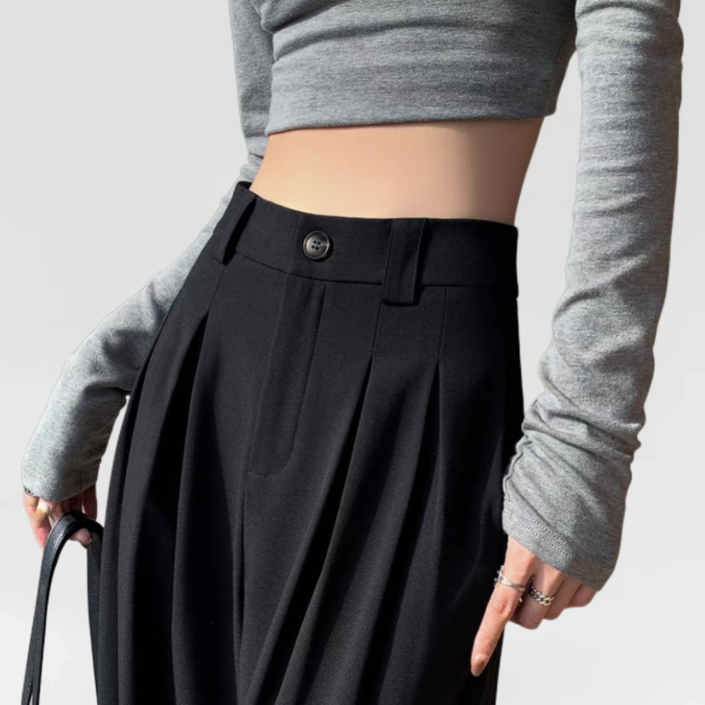 HAVERTER Women's High Quality S-6XL Korean High Waist Plain Slacks ...