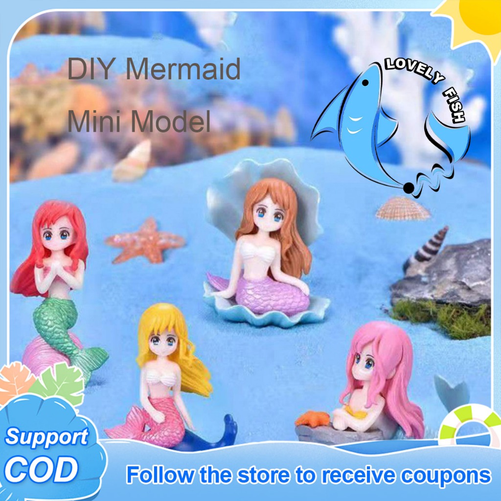 DIY Mermaid Mini Model Figurine Miniature Garden Bonsai Aquarium Decor ...