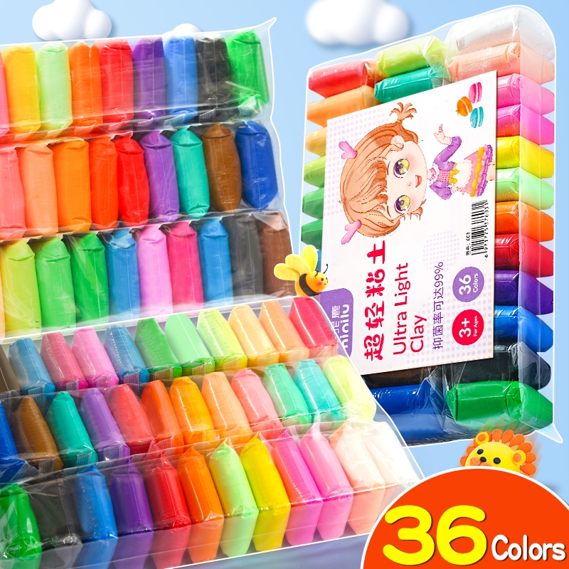 12/24/36Colors DIY Super Bouncy Clay Set Squishy Toys modeling clay ...