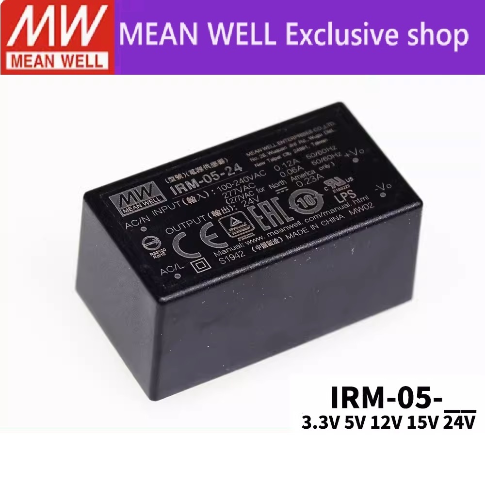 MEAN WELL IRM-05 IRM-05-3.3V5V12V15V24V 5W AC-DC PCB-Mount Green Power ...