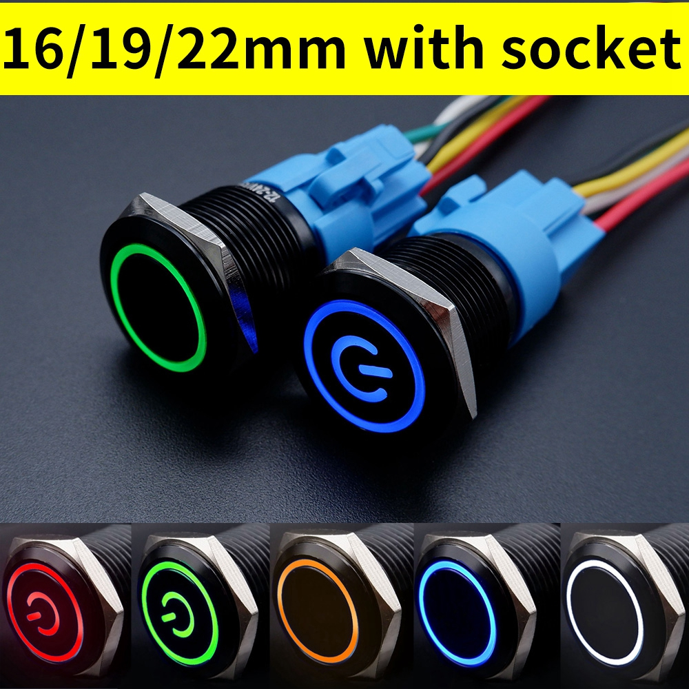 16mm 19mm 22mm Metal Push Button Switch With Fixed PC Power Supply ...