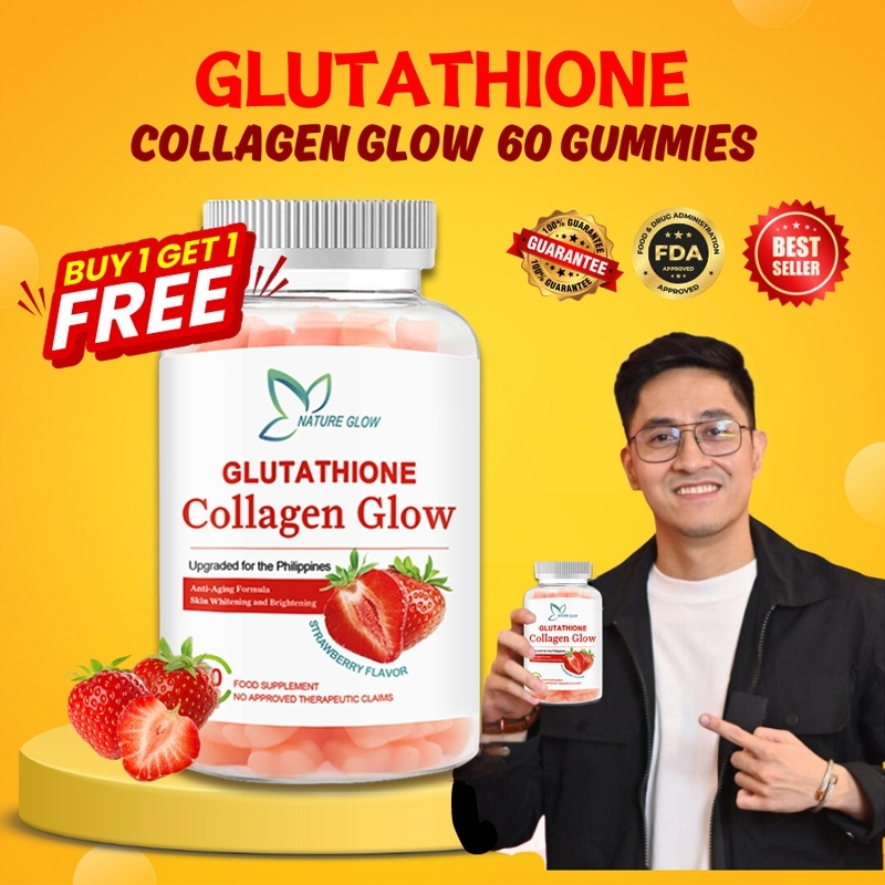 NATURE GLOW Glutathione Collagen Glow Gummies Original Anti-Aging ...