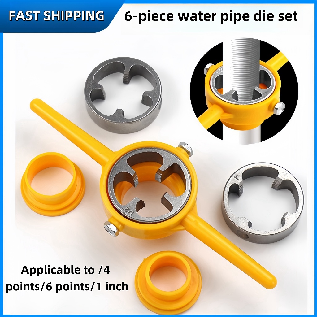 6pcs Plastic Pipe Threading Mold Makes PVC Pipe Threader NPT Thread Tap ...