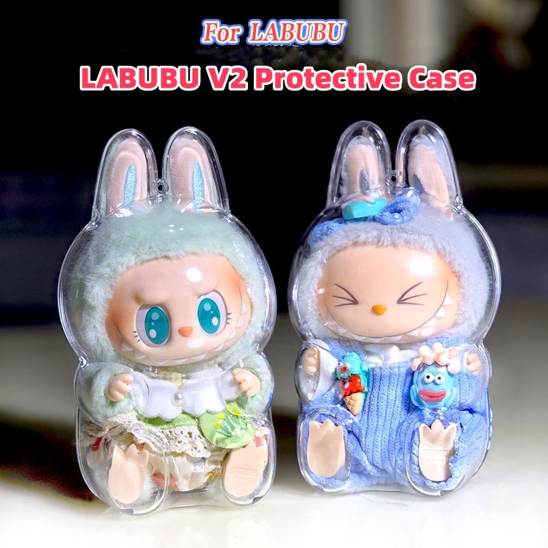 Labubu V2 Protective Case Doll Transparent Portable Organizer Box ...