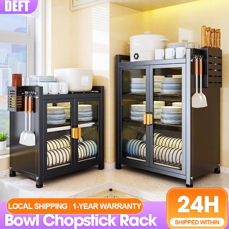 2/3 Layers Kitchen Storage Cabinets Carbon Steel Plate Cabinet Storage ...