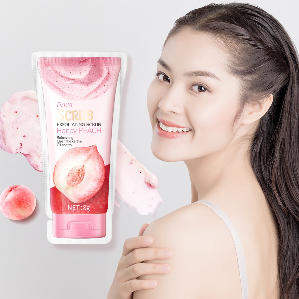 Fenyi Peach Body Scrub Sachet 8g Cleansing Pores Exfoliating Dead Skin ...