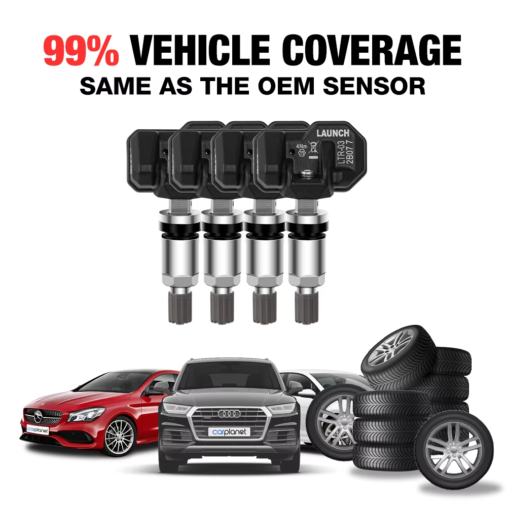 Launch TPMS Sensor RF Dual Frequency (315MHz + 433MHz) Press-in OE ...