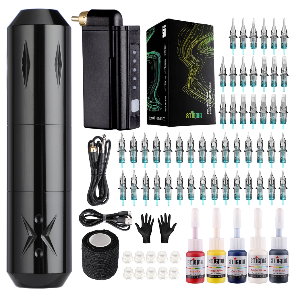 Tattoo Pen Kit-Tattoo Machine with Wireless Power Supply Tattoo Machine ...