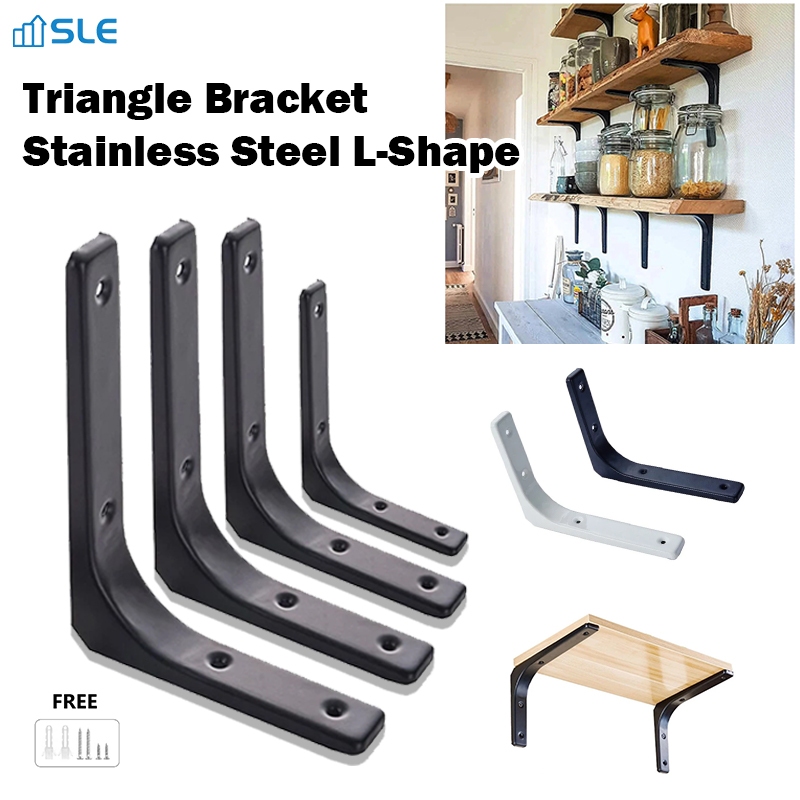 Wall Bracket Triangle Bracket 1 pc L-Shape Wall Hanging Stainless Steel ...