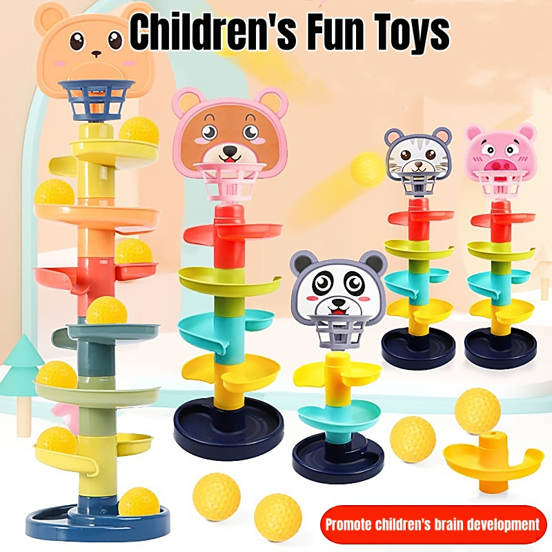 7 Layer Baby Toys Rolling Ball Pile Tower Gift for Baby Boys ...