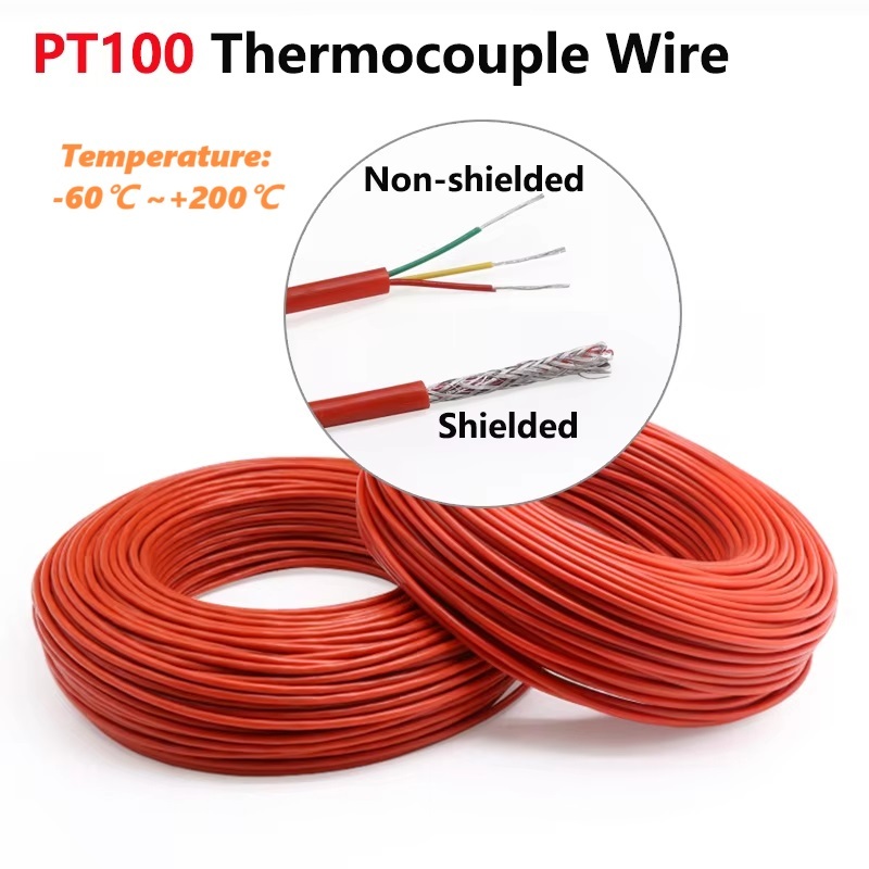 PT100 Thermocouple Wire 3 Cores Silicone PTFE Insulated Tinned Copper ...