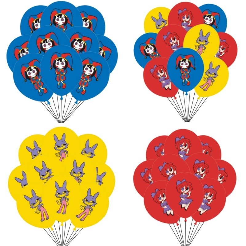10pcs The Amazing Digital Circus Latex Balloons Air Globos Boys ...