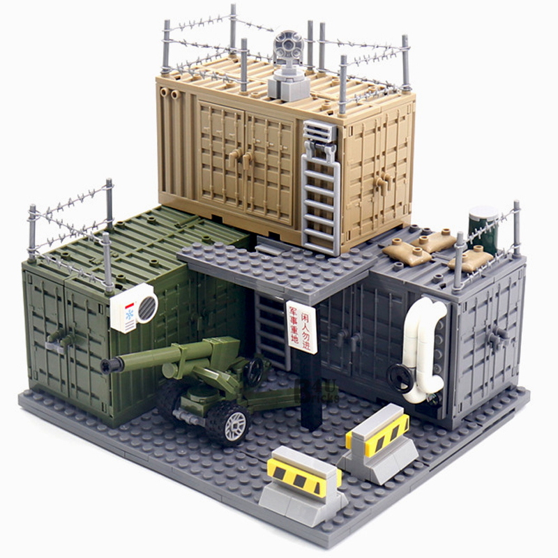 MOC Armed Soldiers Barracks Base Toy Military Container Scene Building ...