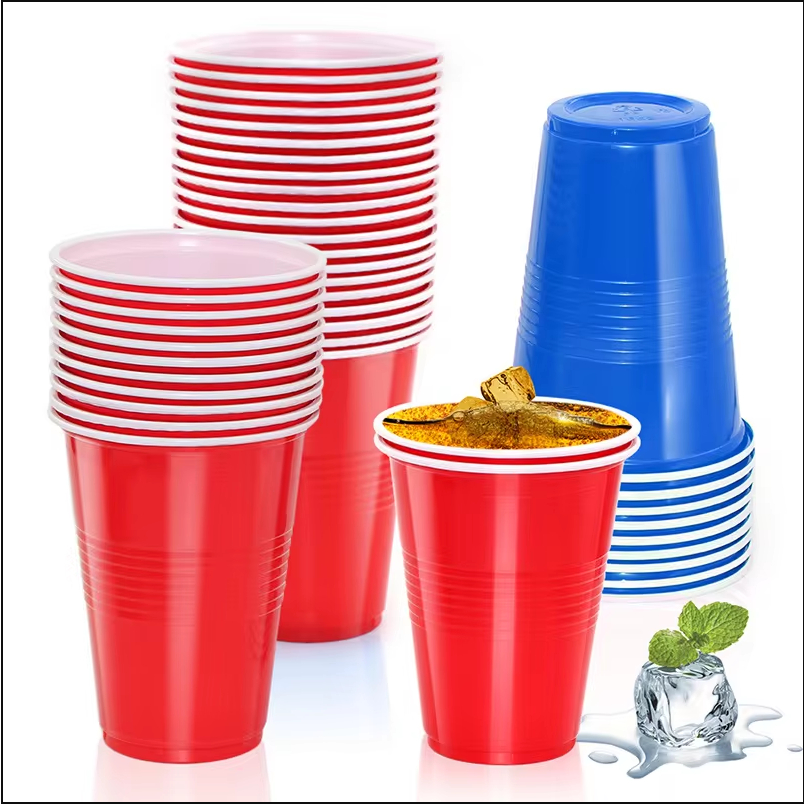 16-Ounce Plastic Party Cups in Red (50 Pack) Disposable Plastic Cups ...