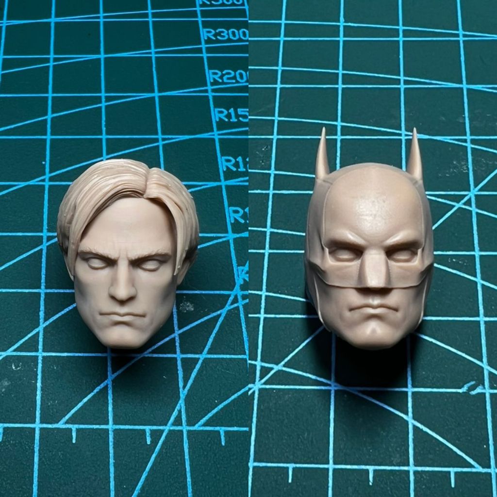 Unpainted 1/12 Scale Batman Robert Pattinson Head Carved Model Fit For 6 inches SHF MEZCO ...