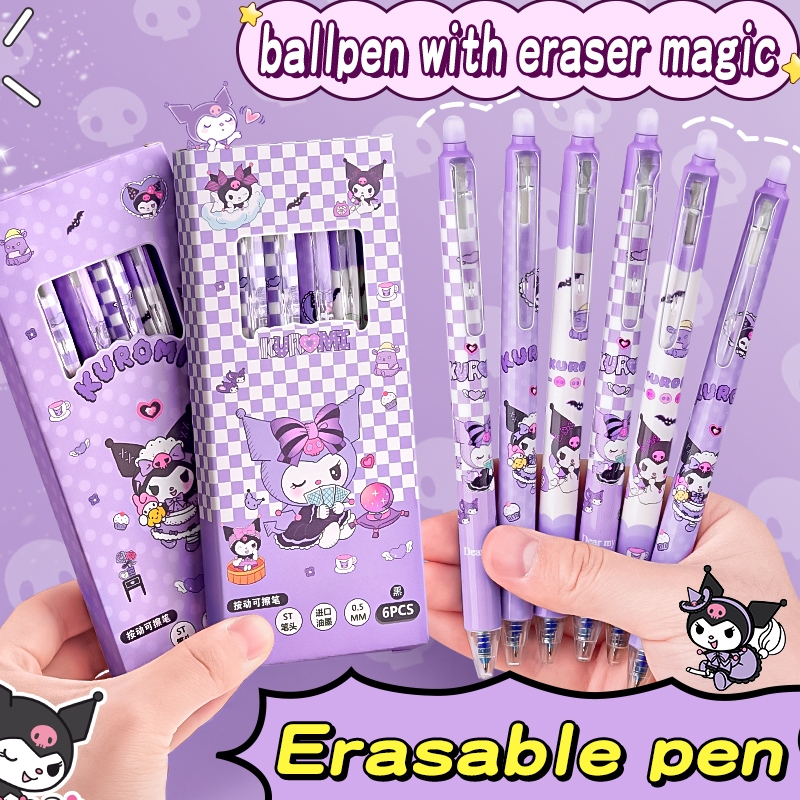 Kuromi Erasable Gel Pen Cute Pen Blue /Black Ink With Eraser Magic ...