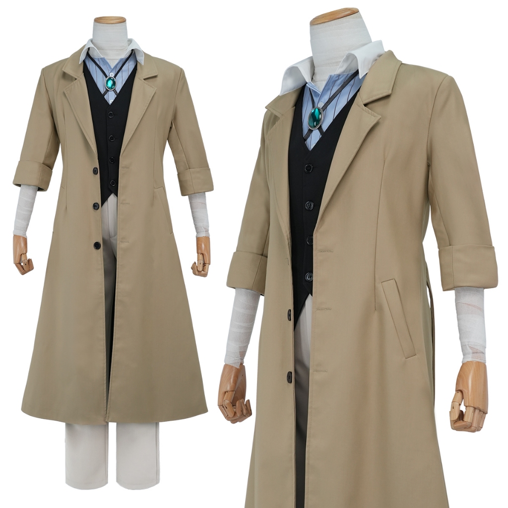 Holoun Bungo Stray Dogs Cosplay Costume Dazai Osamu Coat suit Anime ...