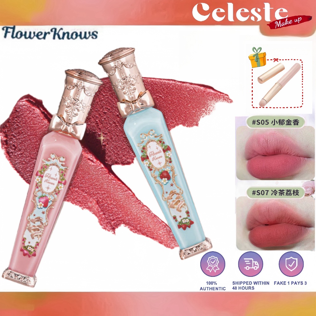 Flower Knows lipstick Strawberry Rococo series Lip Mud Matte lipstick ...