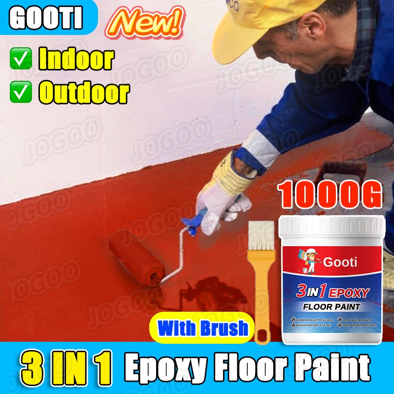 3 In 1 Epoxy Floor Paint 1000G With Brush Wear Resistant Waterproof ...