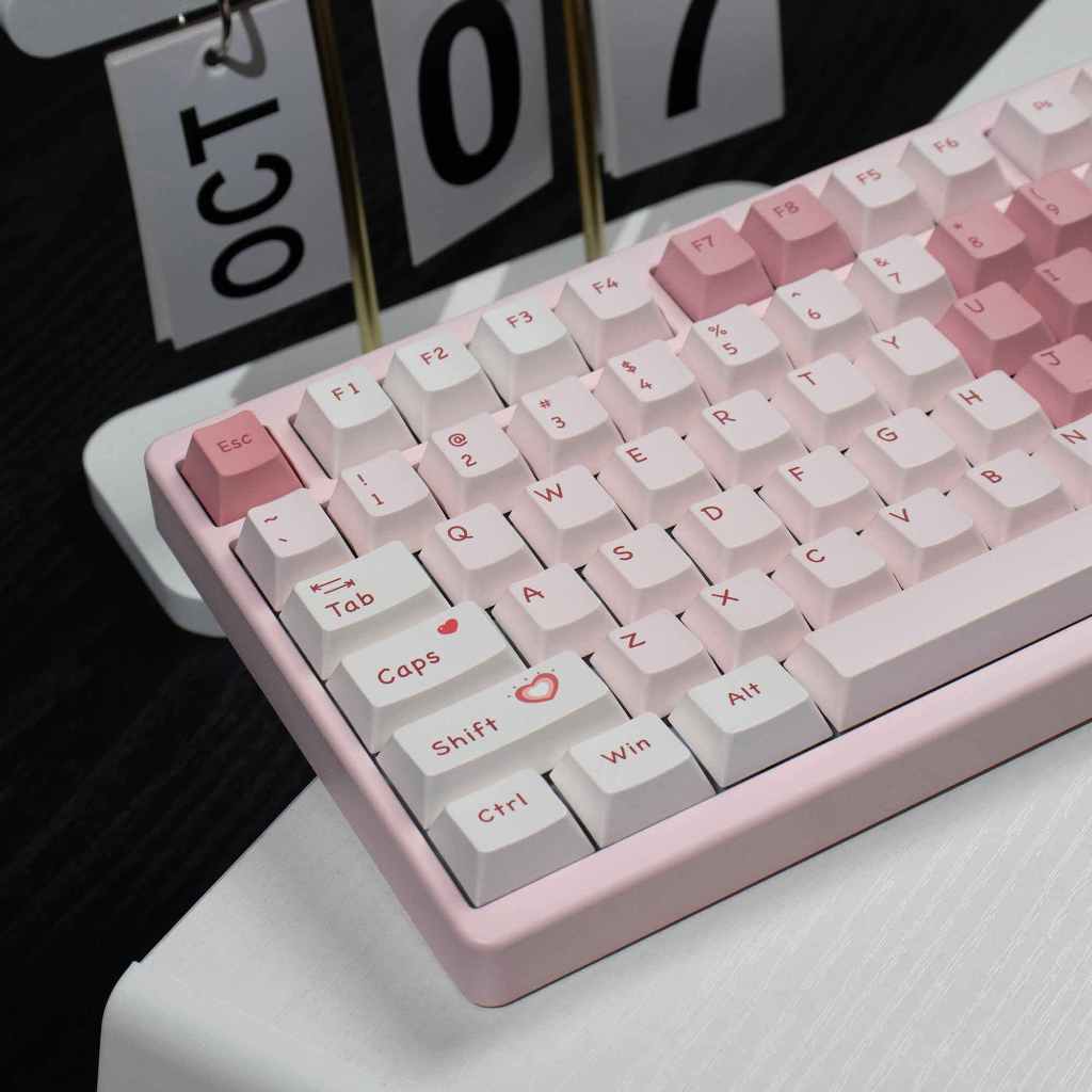 129/23 Keys Peach Blossom Mechanical Keyboard Keycaps PBT Dye-sub ...