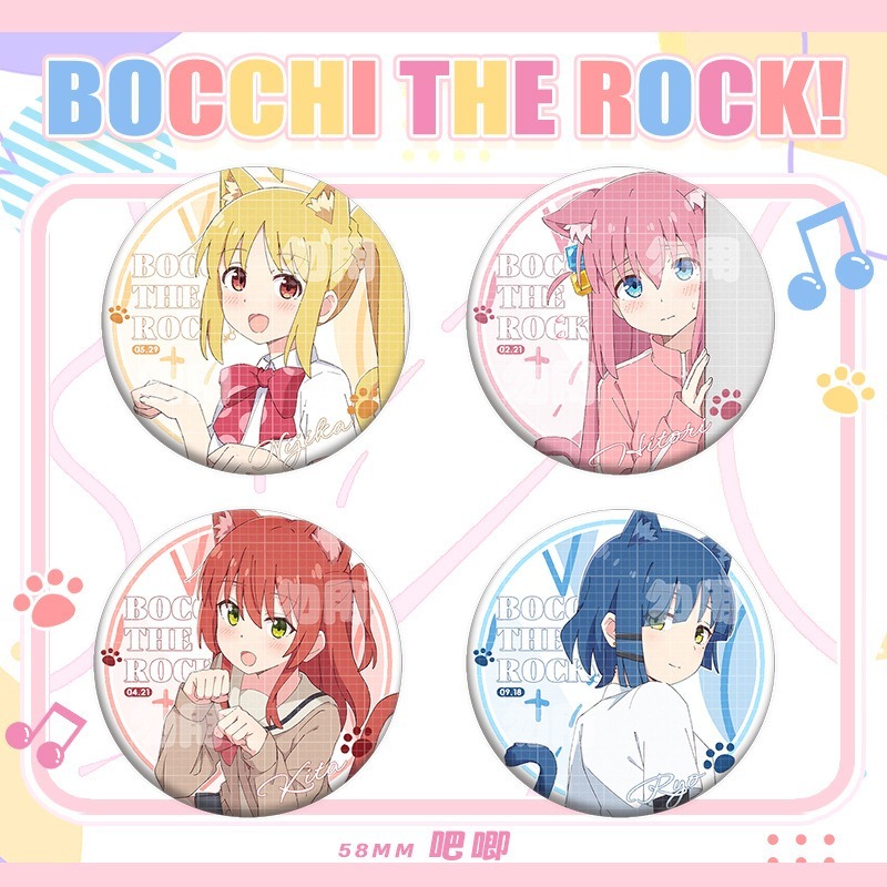 Anime Bocchi The Rock Gotou Hitori Ijichi Nijika Cute Badge Button ...