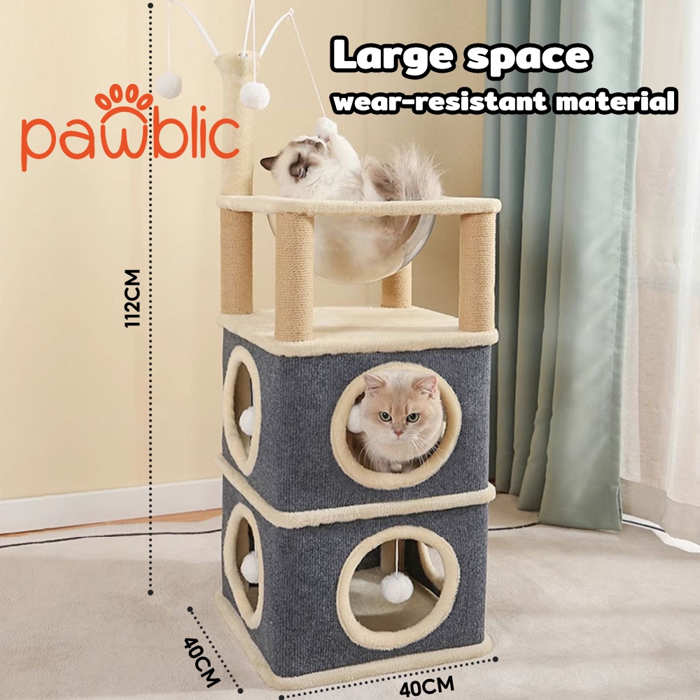 【Ready Stock】Cat House With Space Capsule Anti-Scratch Belt Cat ...