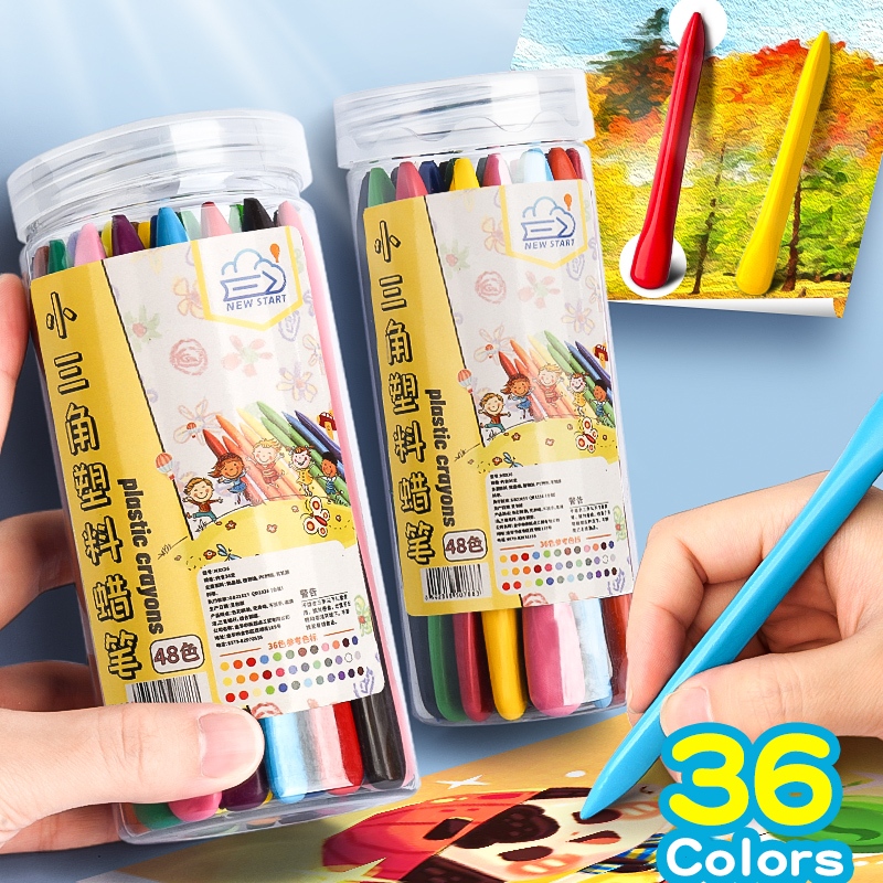 12/24/36 Colors plastick crayons Crayons Painting Safe Non-Toxic Not ...