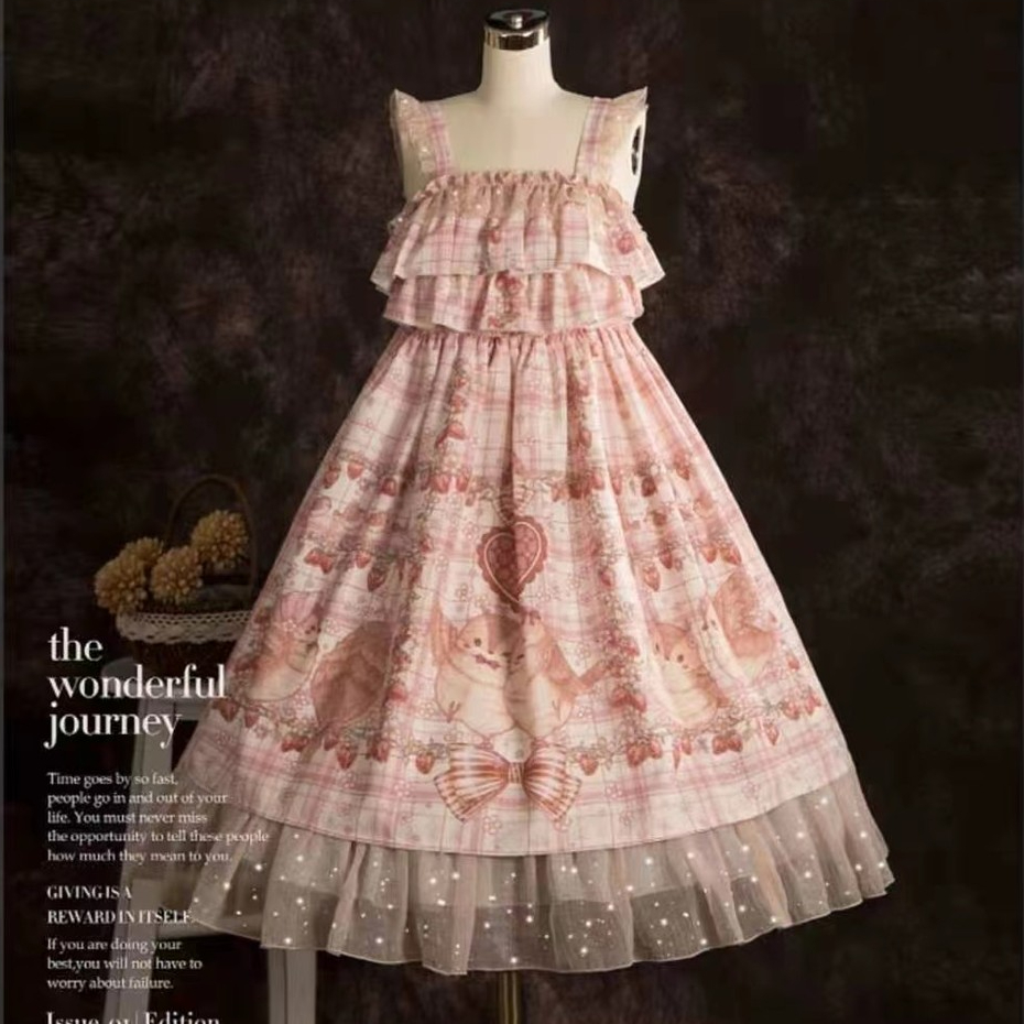 Japanese Lolita Little Sparrow Berry JSK Daily Sweet Lo Dress Girls | Shopee Philippines