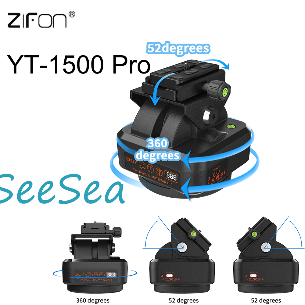 ZIFON YT-1500 Pro Panoramic Electric Gimbal Pan Tilt 360° Rotation 2 ...