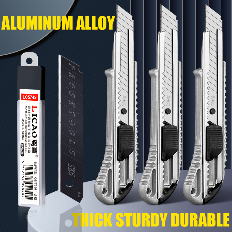 Aluminum Alloy Case Cutter Knives Retractable Carbon Tool Steel Blade ...