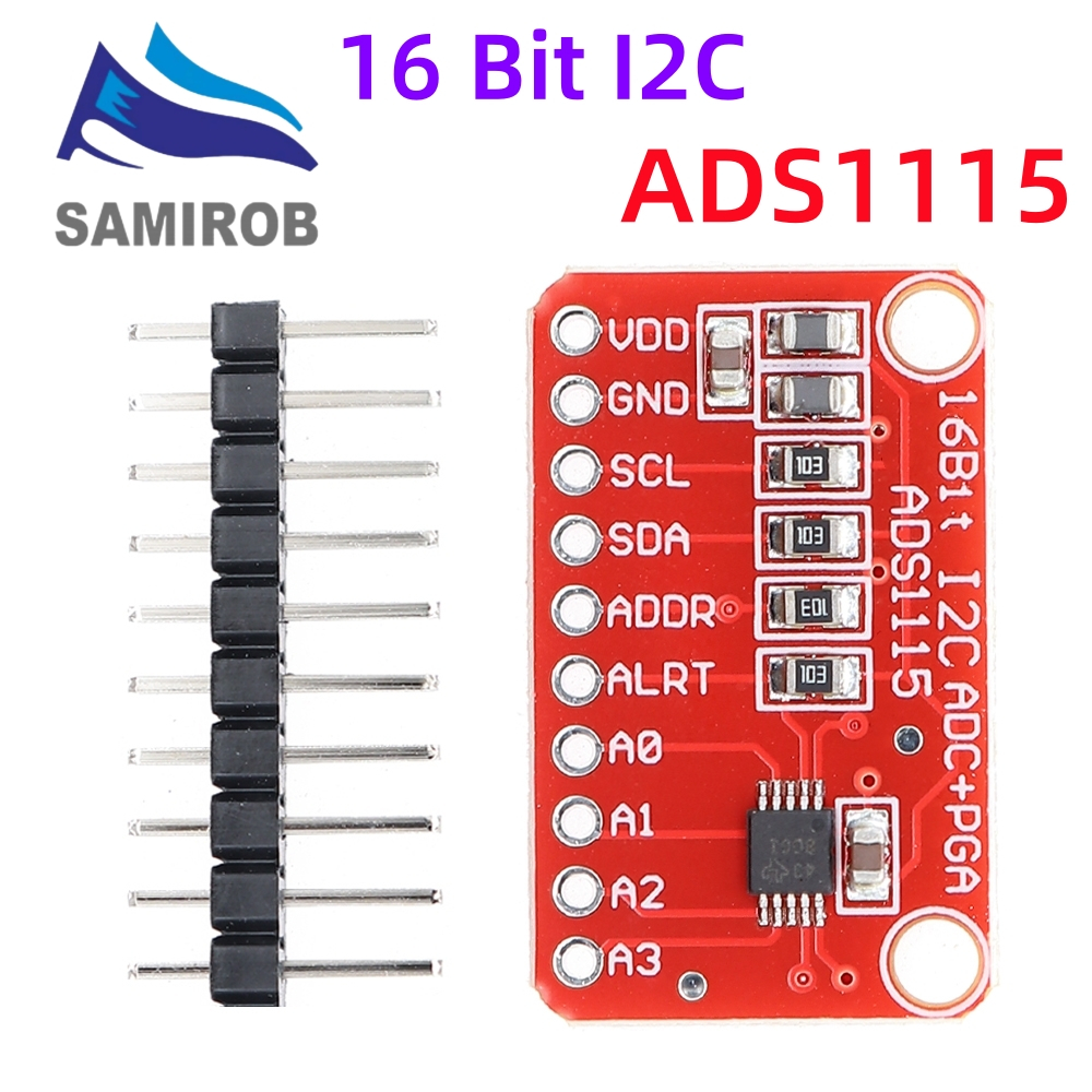 ADS1115 Module Red Board 16 Bit I2C ADC 4 Channel with Pro Gain ...