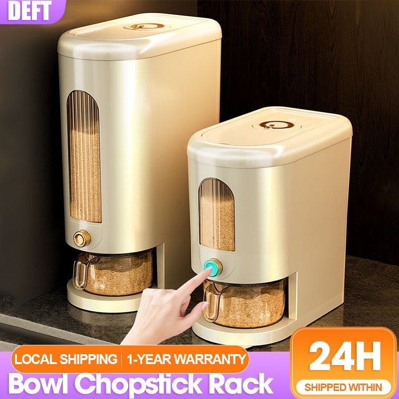 Rice Dispenser 10 kg rice Storage with measuring cup automatic Rice ...