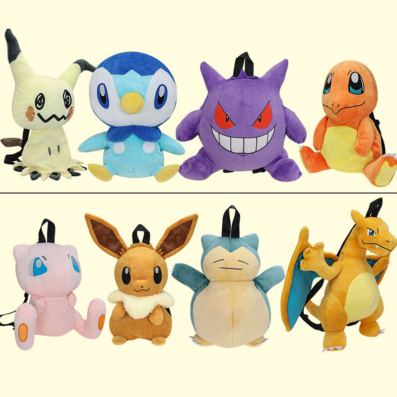 8 Styles Pokemon Plush Backpack Bag Kawaii Gyarados Gengar Snorlax ...