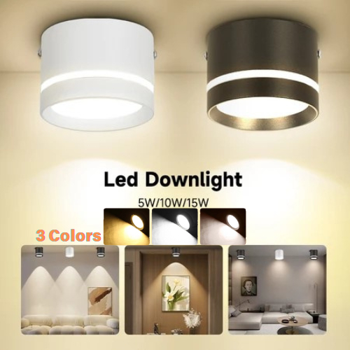 Pin Light Led Ceiling Lights Tri Color Surface Mounted Downlight 5w 10w ...