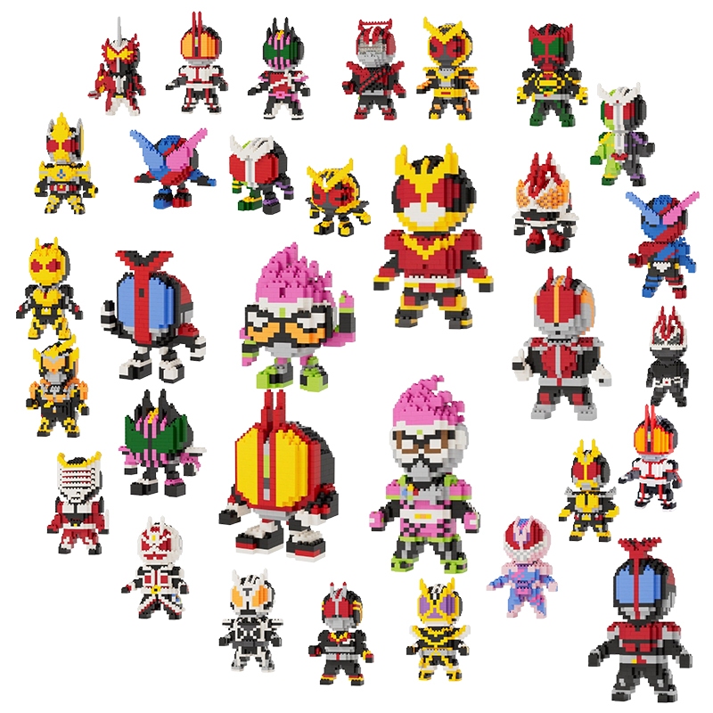 Cute Kamen Rider Anime Decade Ex-Aid Zi-O Geats delta figure Building ...