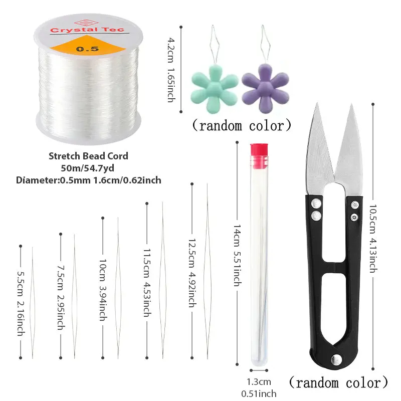 10-piece beading kit 0.5mm Stretchy Bracelet Crystal String Kit for DIY ...
