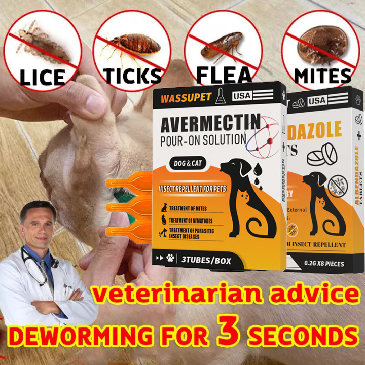 WASSUPET Tick and Flea for Dog and Cat Anti Tick Garapata Flea Pulgas ...
