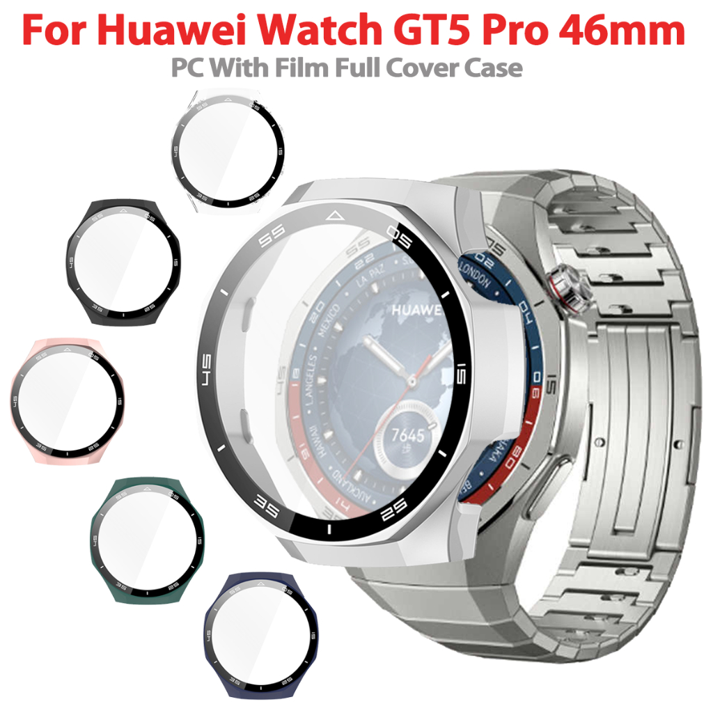 PC Hard Case Cover For Huawei Watch GT5 Pro 46mm Lettering Tempered ...