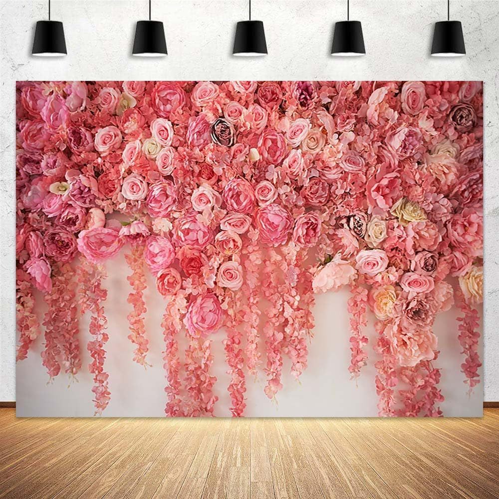 7x5ft Pink Flower Backdrop Rose Peony Flowers Photograph Background ...