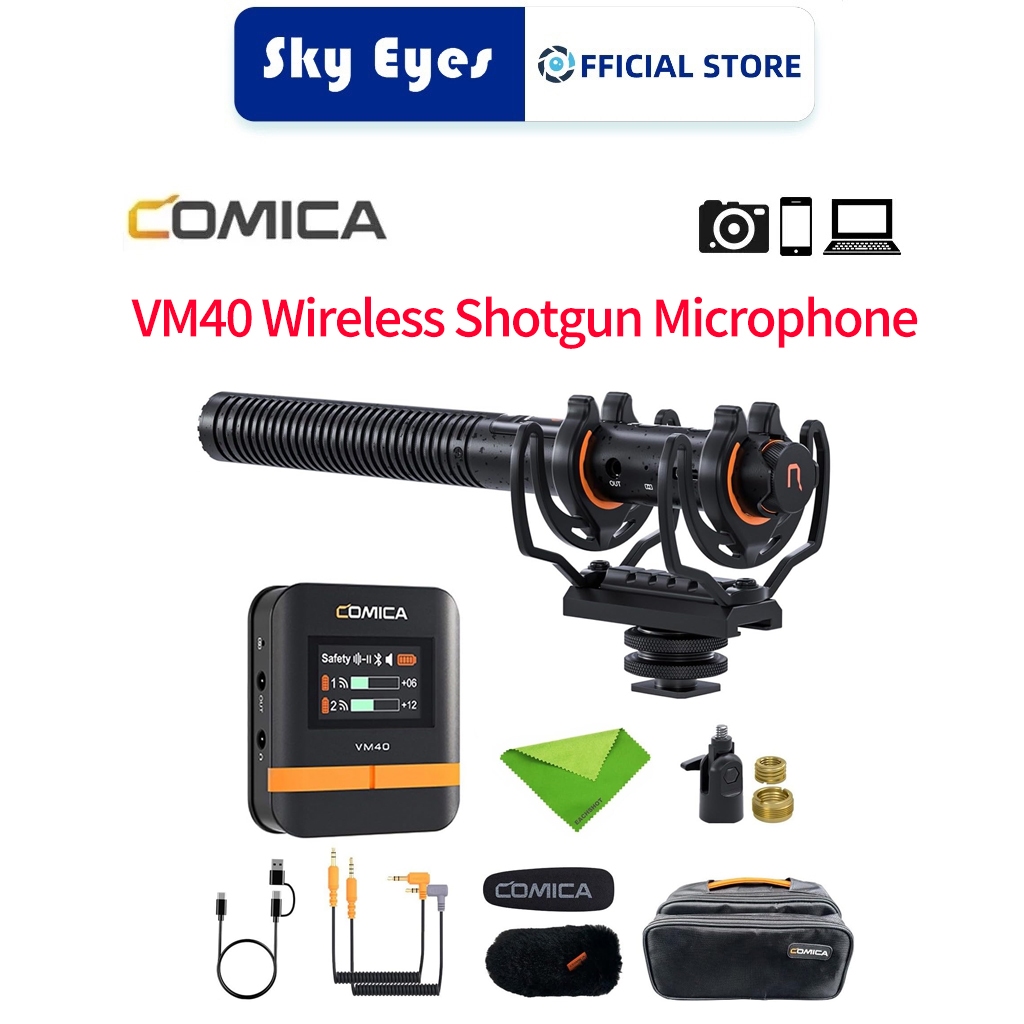 【Upgraded Version】Comica VM40 Wireless Shotgun Microphone,48kHz/32-bit Float Recording | Shopee ...