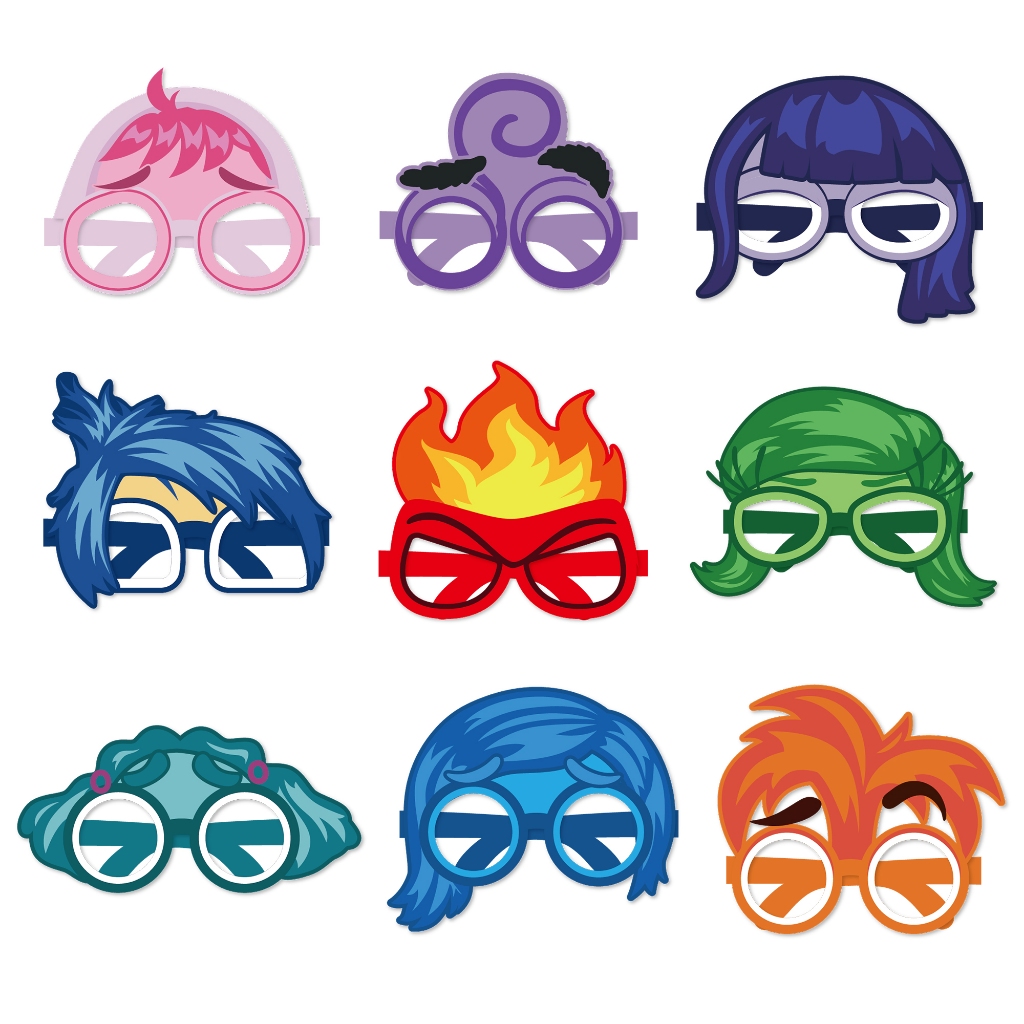 9/12Pcs Inside Out Birthday Party Masks Toy Joy Sadness Kids Costume ...