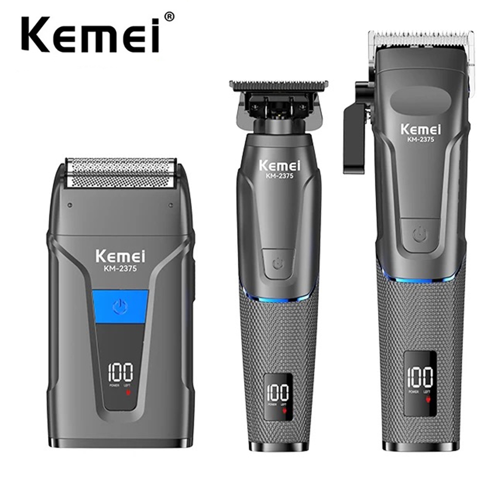 Kemei Professional Barber Hair Clippers Cordless Trimmer Sets Mens Foil ...