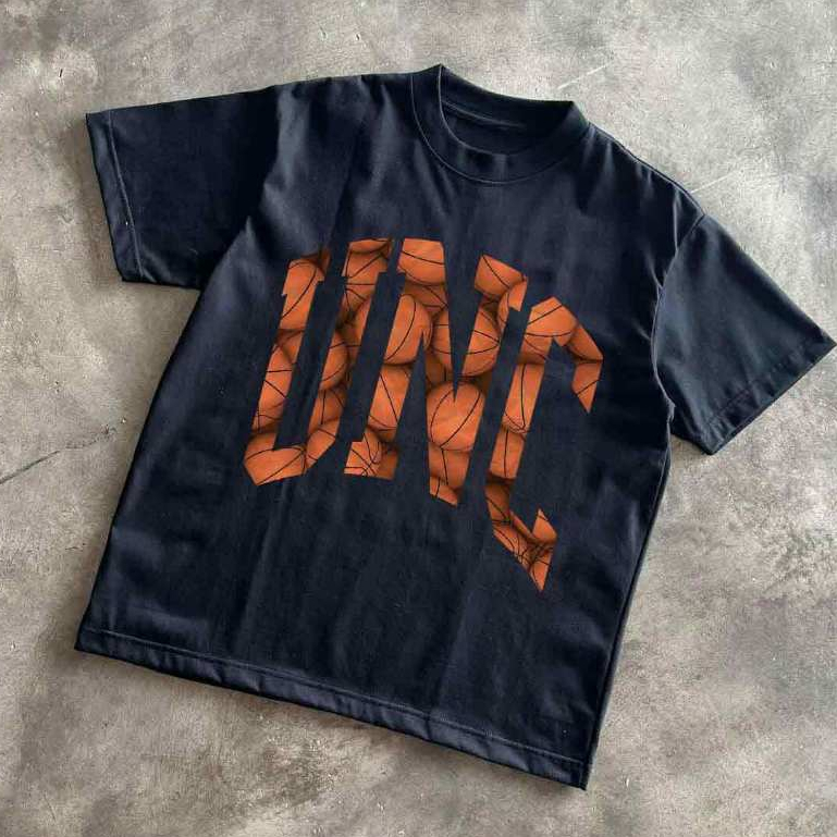 ""UNC" Graphic Printed High Quality 100% Cotton Sports Tee For Men ...