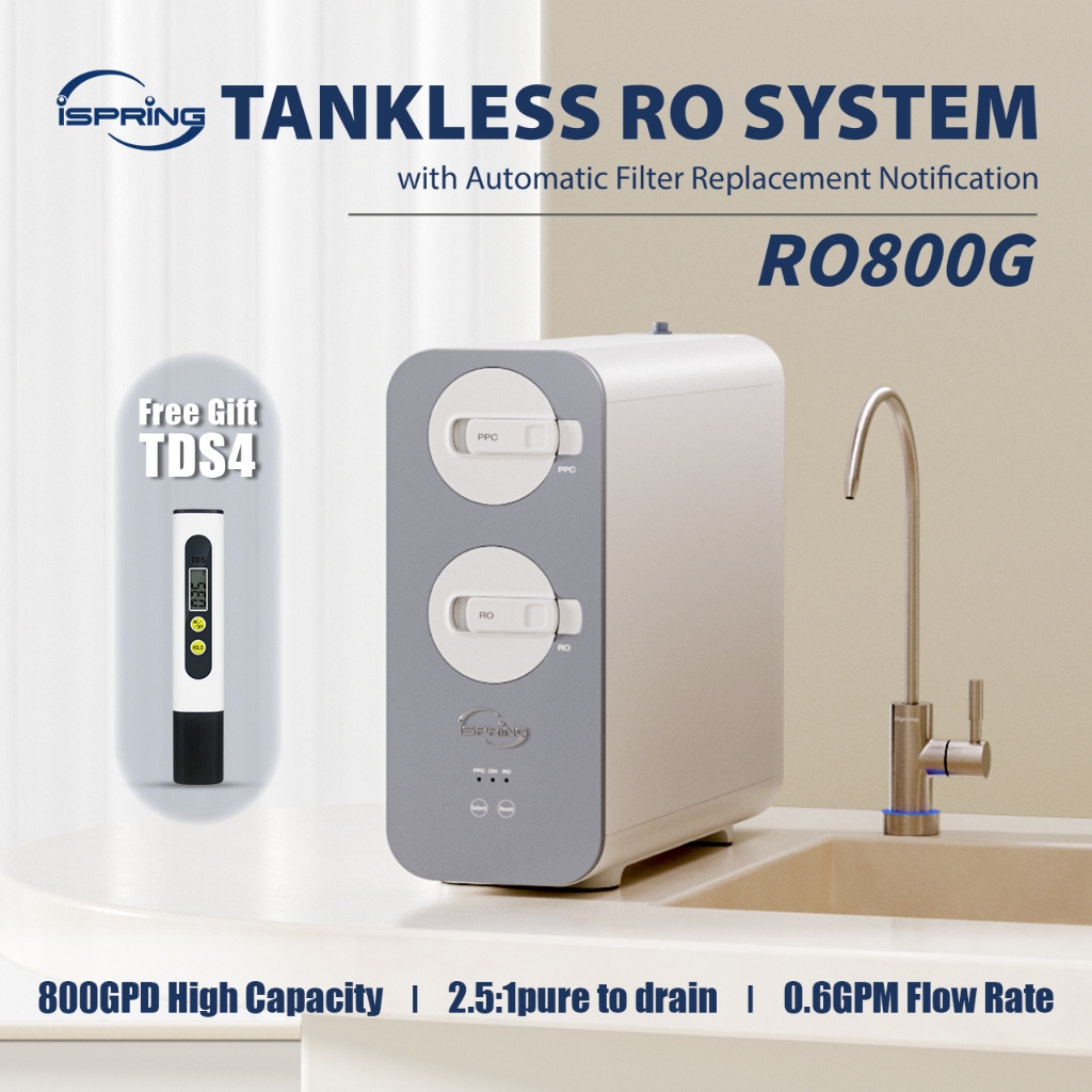 iSpring RO800G Tankless Reverse Osmosis Filtration system 800 GPD Under ...