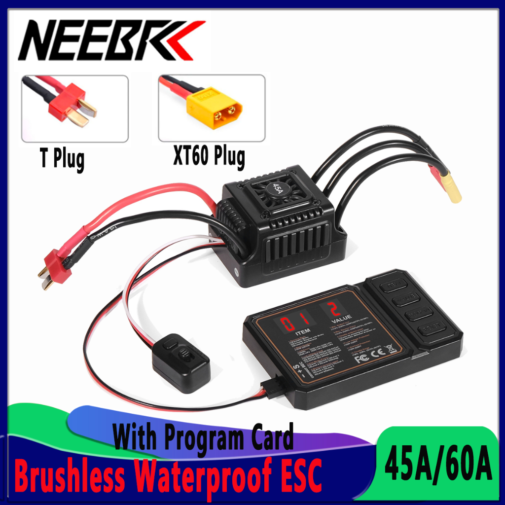 NEEBRC 45A 60A RC ESC Brushless Waterproof 2-3S ESC And XT60 Plug With ...