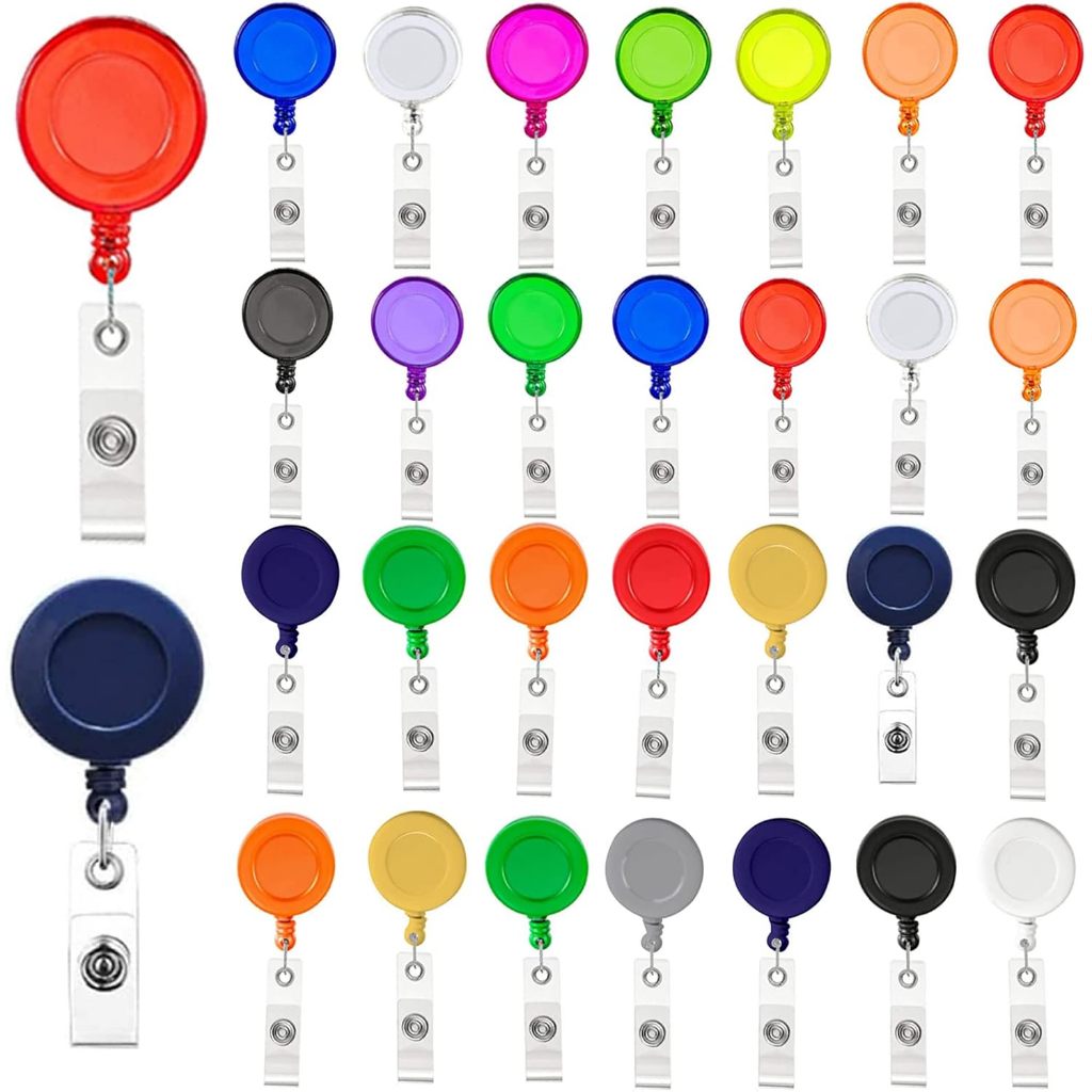 Badge Reels Retractable Badges Holder for ID Card Keychain Whistles ...